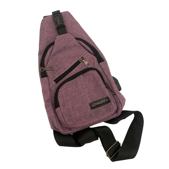 Bags | Purple Sling Bag Backpack With Usb Charger Men Women Like New ...